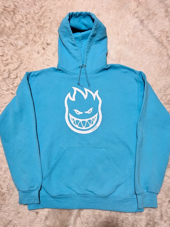 Spitfire | Shirts | Y2k Spitfire Light Blue Hoodie With Red Flame Logo ...